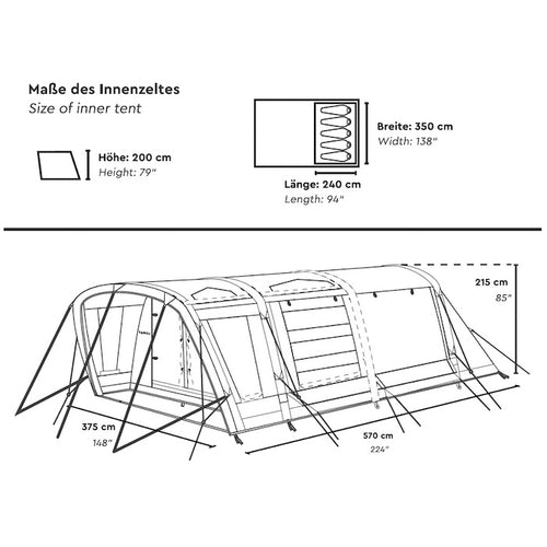 BISALA 5 | 5 Personen Familien Tunnelzelt AIR